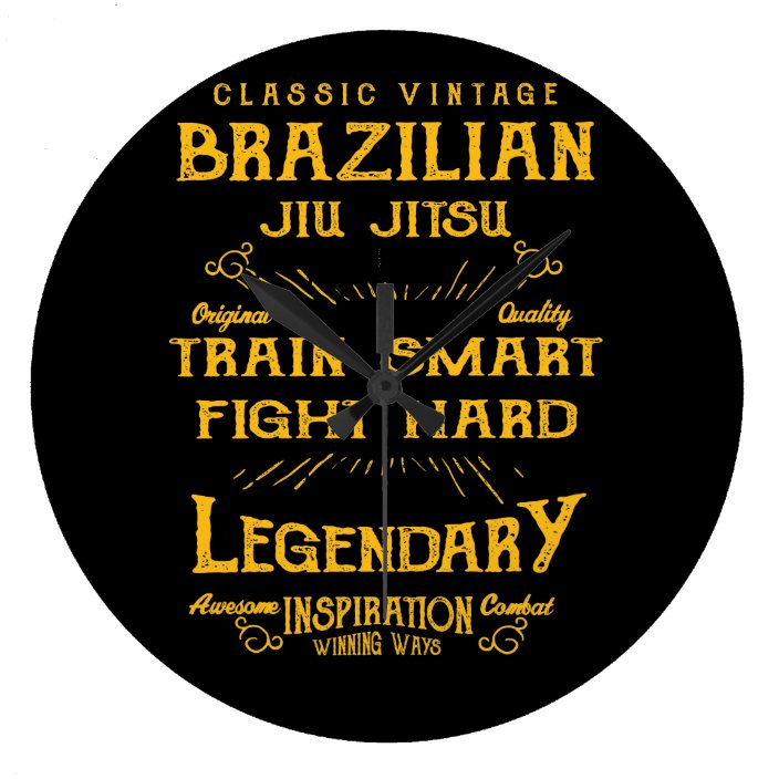 BJJ Train Smart Fight Hard Vintage Jiu Jitsu Large Clock | Zazzle.com