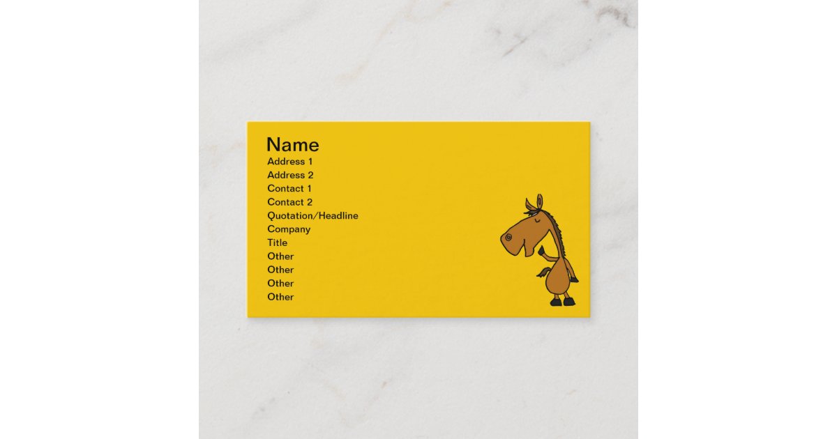 BL- Funny Horse Business Cards | Zazzle