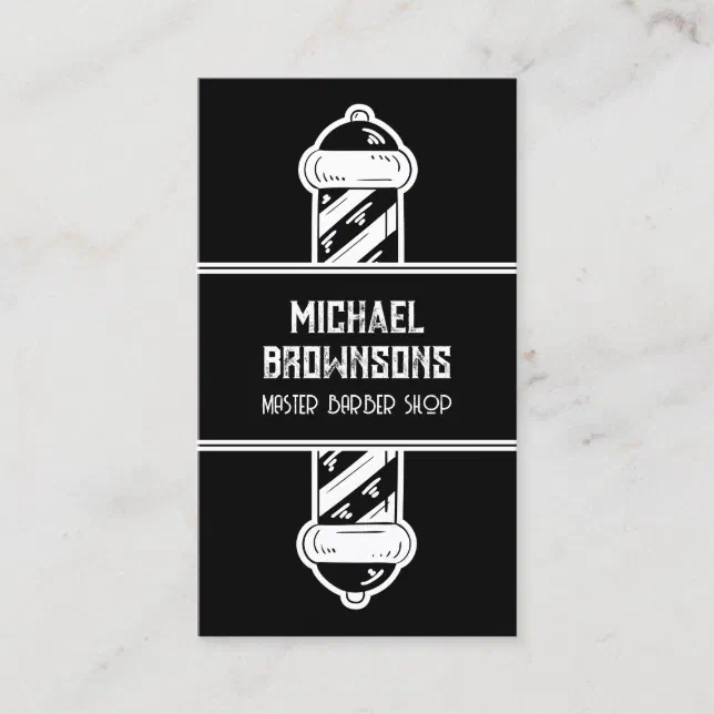 Blac Iconic Modern Vintage Barber Business Card | Zazzle