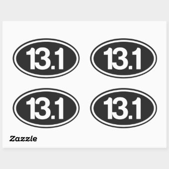 Black 13.1 Sticker (Half Marathon Sticker) | Zazzle