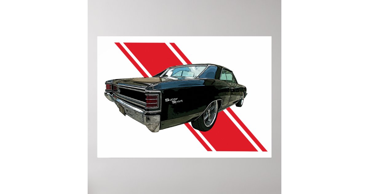 Black 1967 Chevelle SS poster | Zazzle