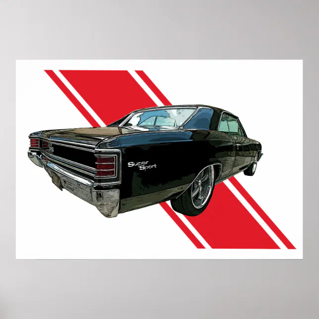 Black 1967 Chevelle SS poster | Zazzle