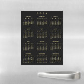 Black 2024 Full Year Calendar Home Fridge Magnet Magnetic Dry Erase ...