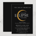 Black 2024 Total Solar Eclipse Viewing Party Invi Invitation | Zazzle