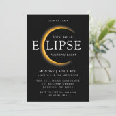 Black 2024 Total Solar Eclipse Viewing Party Invitation | Zazzle