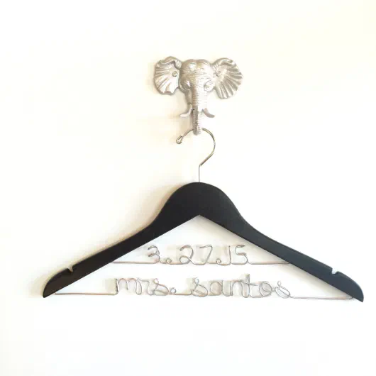 Black 2 Line Wedding Dress Hanger | Zazzle
