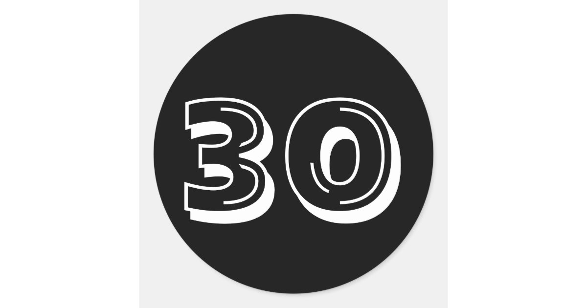 Black 30th Birthday Stickers | Zazzle