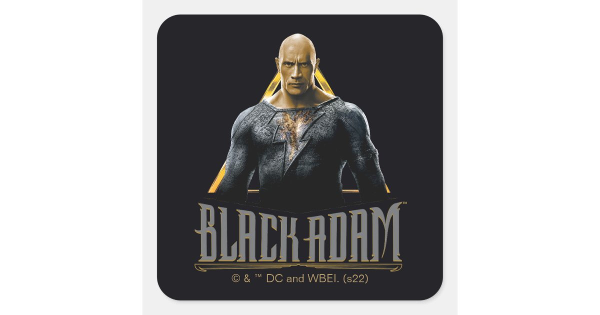 Black Adam Character and Name Graphic Square Sticker | Zazzle