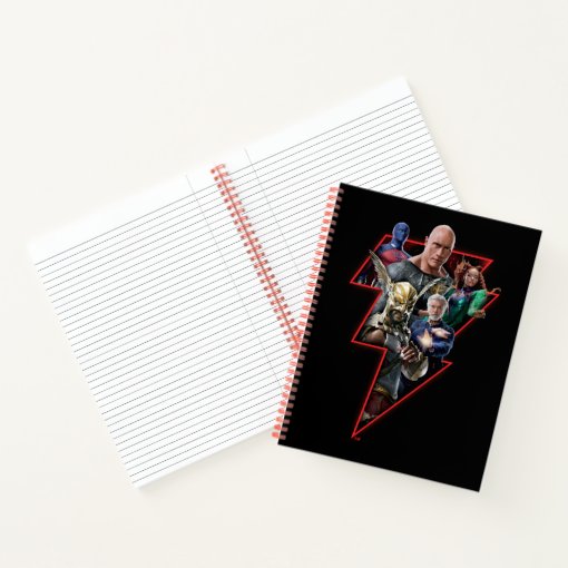 Black Adam Group Lightning Graphic Notebook | Zazzle
