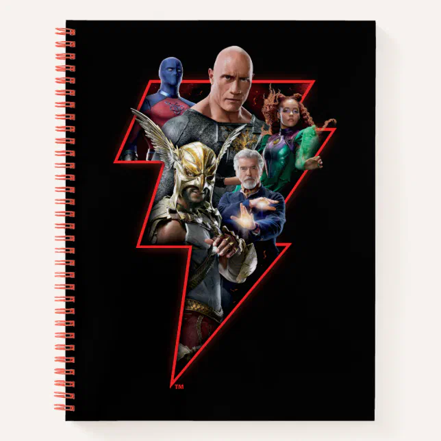 Black Adam Group Lightning Graphic Notebook | Zazzle