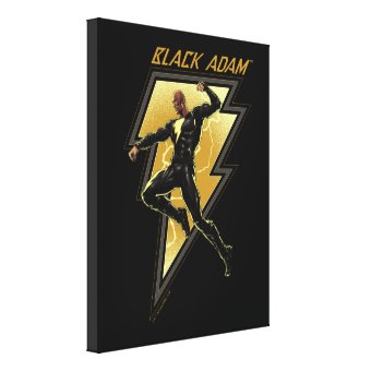 Black Adam Lightning Bolt Character Illustration Canvas Print | Zazzle