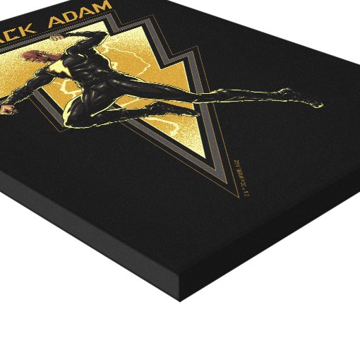 Black Adam Lightning Bolt Character Illustration Canvas Print | Zazzle