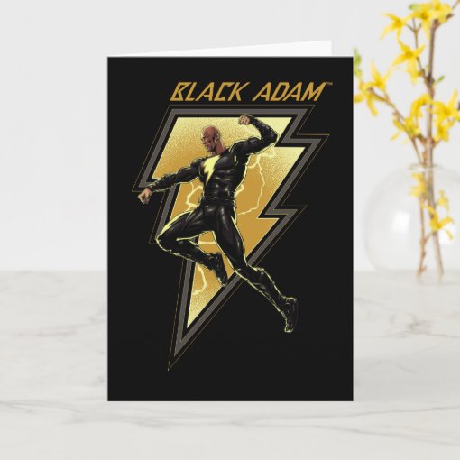 Black Adam Lightning Bolt Character Illustration Card | Zazzle
