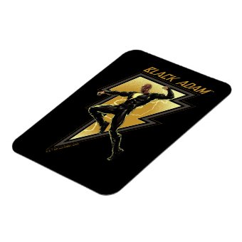 Black Adam Lightning Bolt Character Illustration Magnet | Zazzle