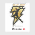 Black Adam Lightning Bolt Character Illustration Sticker | Zazzle