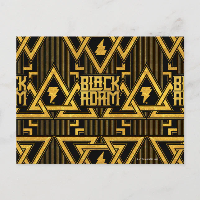 Black Adam Lightning Bolt Triangular Pattern Postcard | Zazzle Black Adam Lightning Bolt Triangular Pattern Postcard | Zazzle