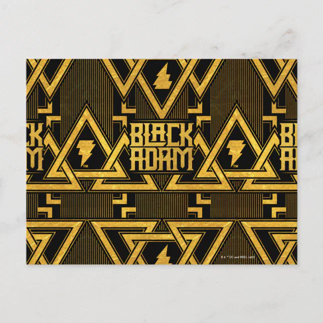 Black Adam Lightning Bolt Triangular Pattern Postcard | Zazzle