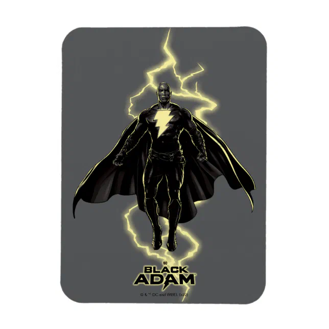 Black Adam Lightning Silhouette Graphic Magnet | Zazzle