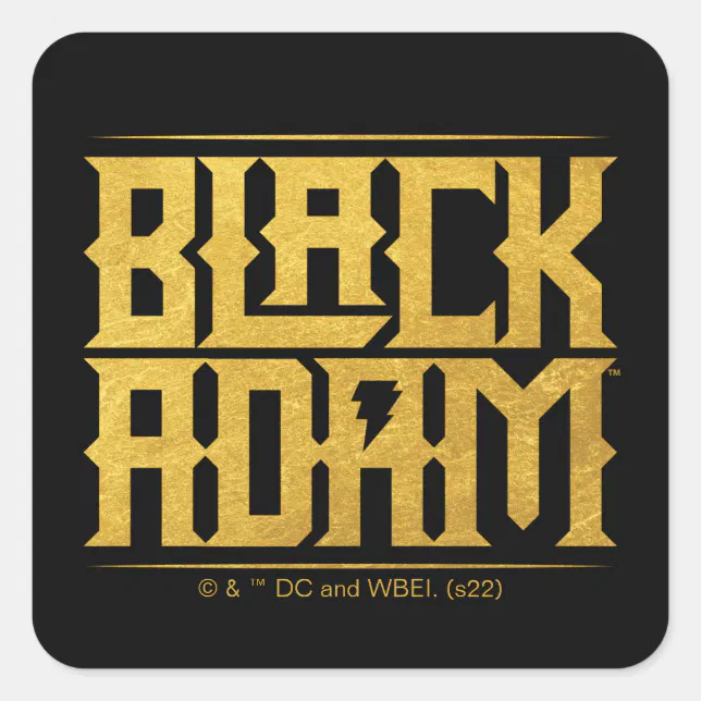 Black Adam Stacked Name Graphic Square Sticker | Zazzle
