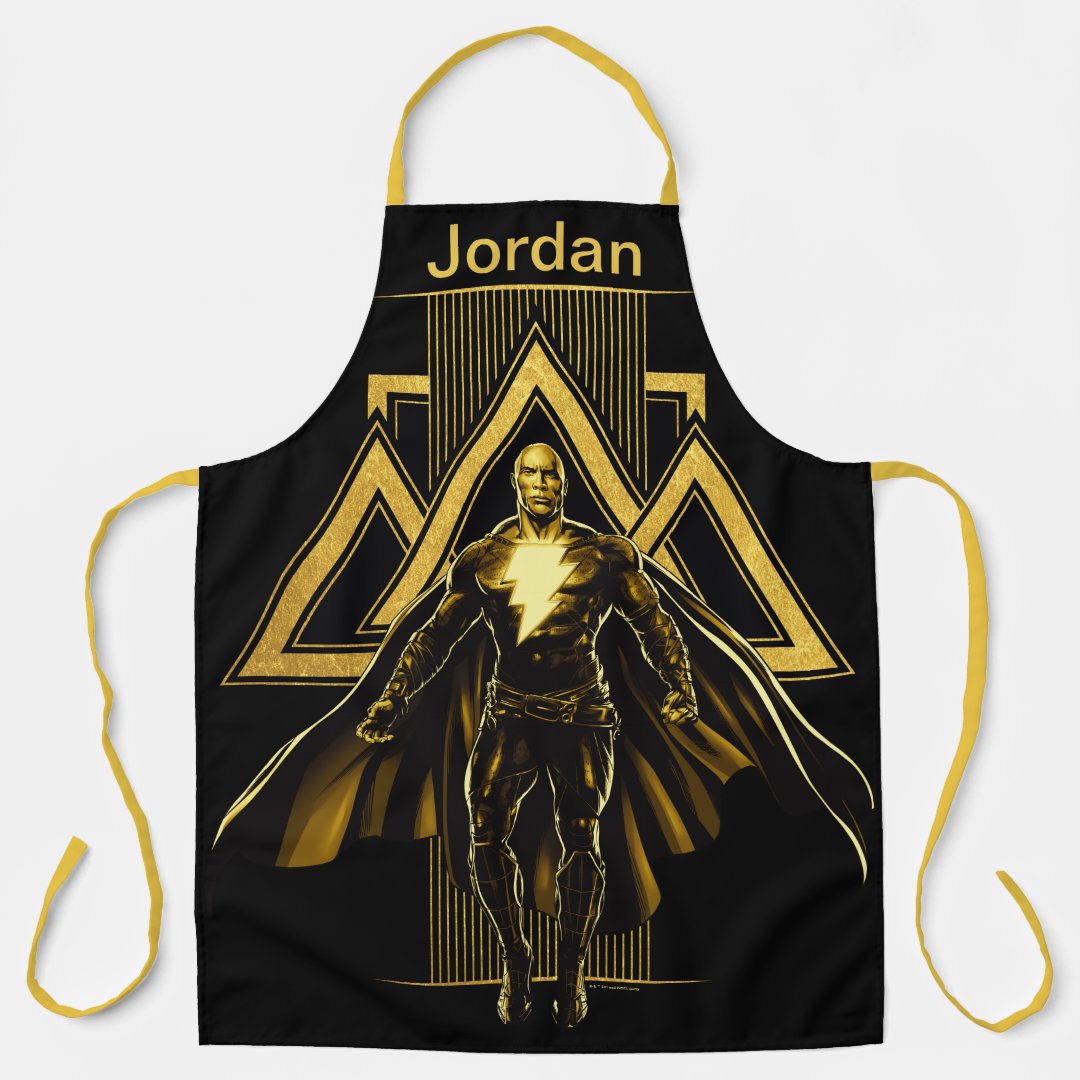 Black Adam Triangular Pillar Graphic Apron | Zazzle