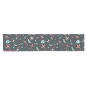 Black Airplane and Aviation Pattern Short Table Runner | Zazzle