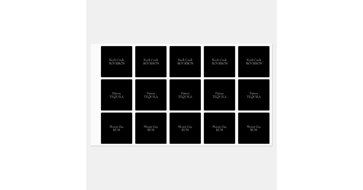 Black Alcohol Brand Custom Labels | Zazzle