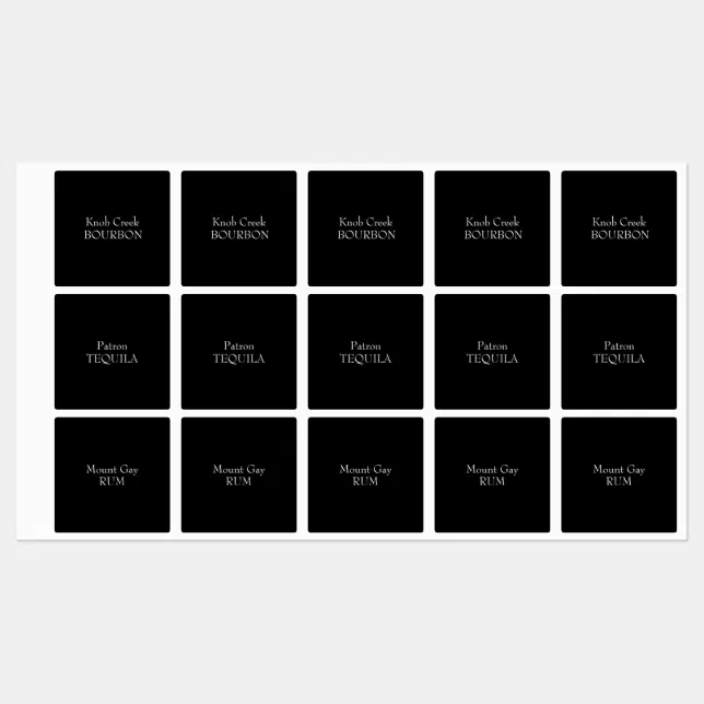 Black Alcohol Brand Custom Labels | Zazzle