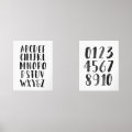 Black Alphabet and Numbers Educational Classroom Wall Art Sets | Zazzle