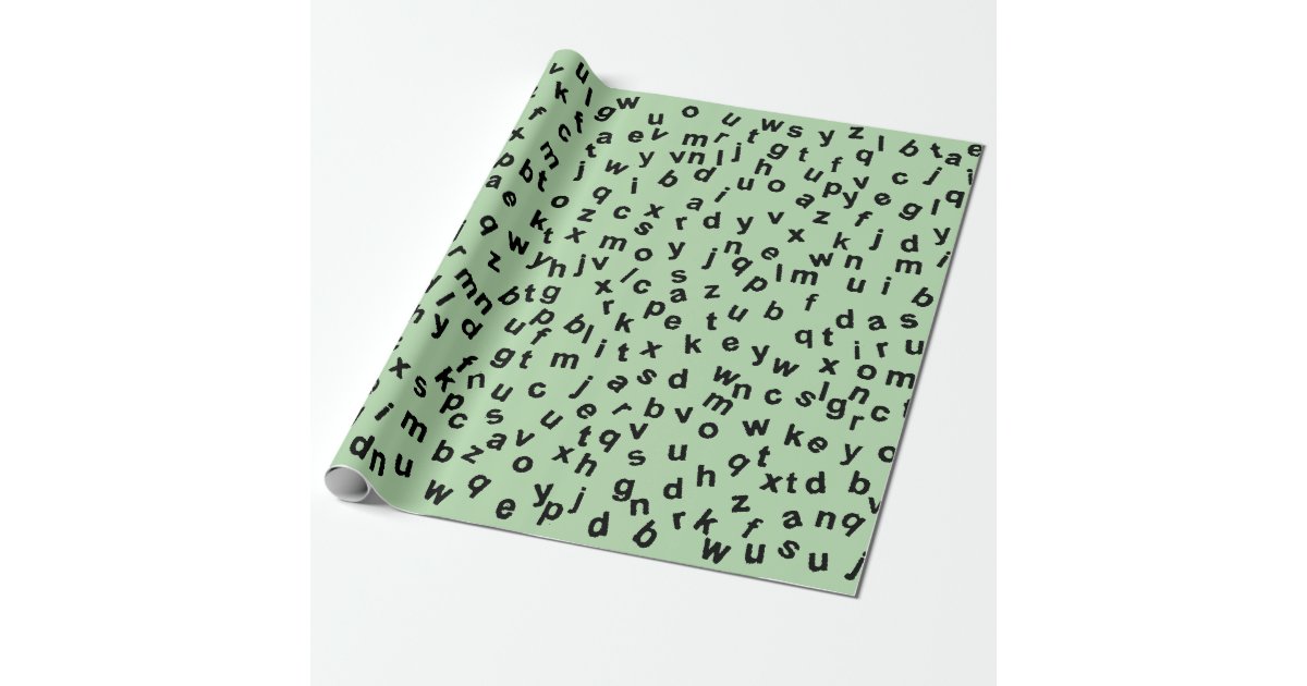 Black Alphabet Letters Design Wrapping Paper | Zazzle