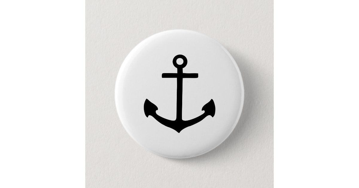 Black Anchor Pinback Button | Zazzle
