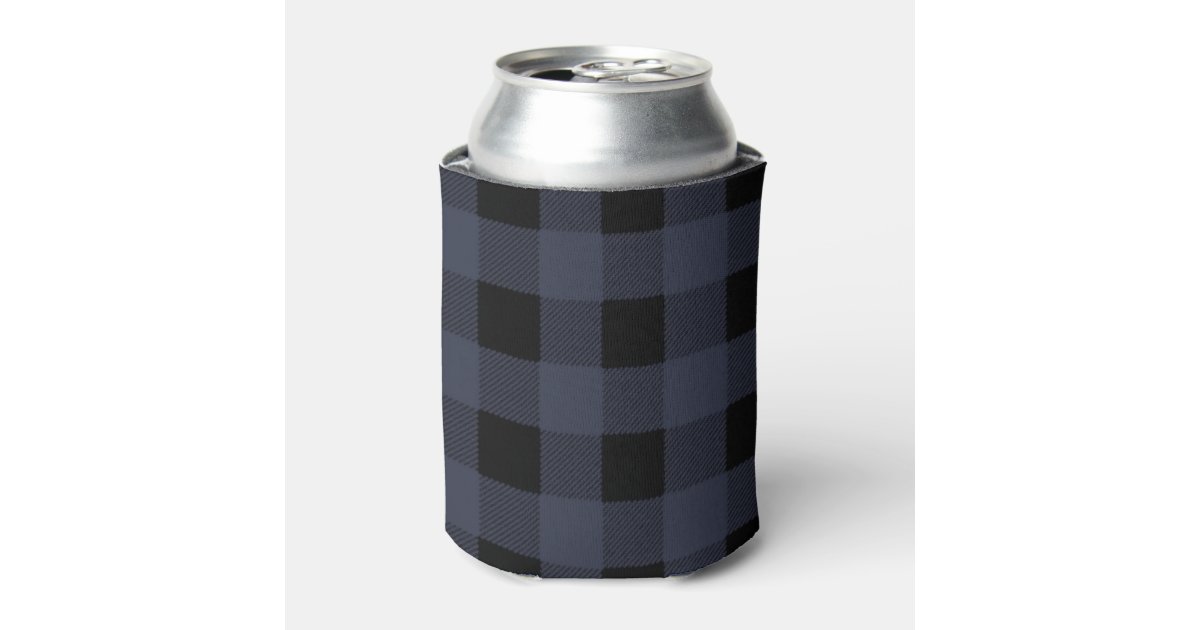 Black and Blue Buffalo Plaid Can Cooler | Zazzle