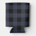 Black and Blue Buffalo Plaid Can Cooler | Zazzle