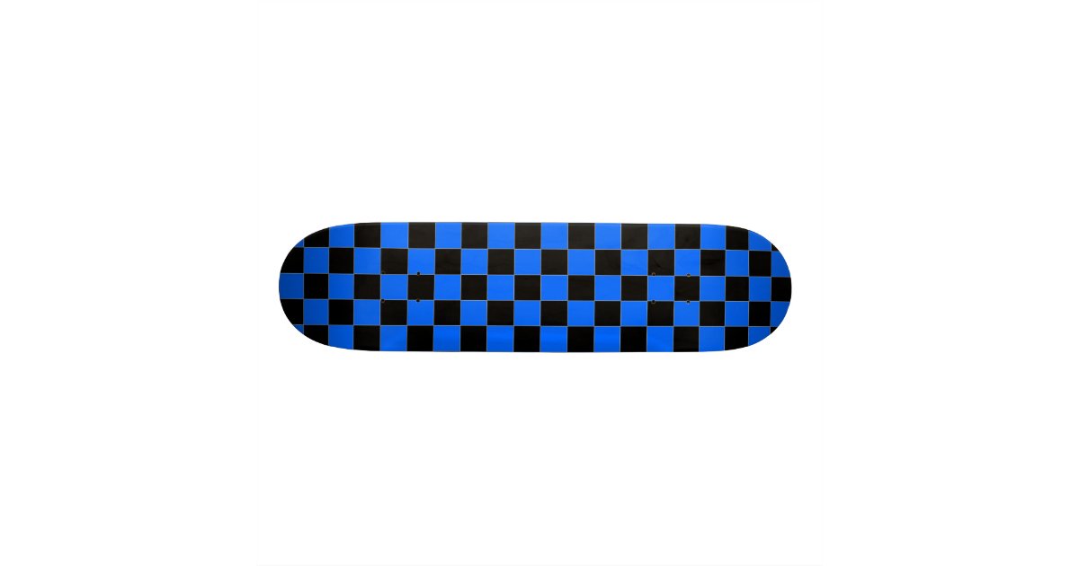 Black and Blue Checkered Skateboard | Zazzle.com