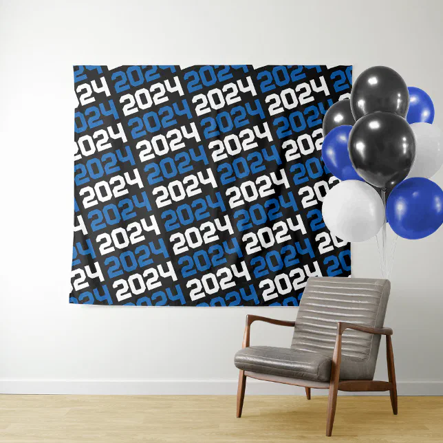 Black and Blue Graduation Backdrop | Zazzle