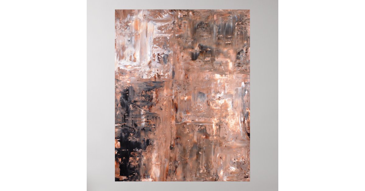 Black and Brown Abstract Art Poster | Zazzle