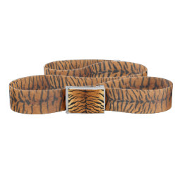 black and brown animal stripes wild tiger print belt | Zazzle