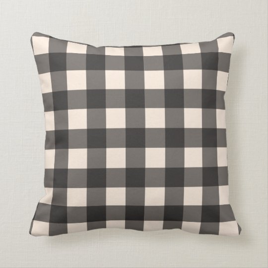 Black and Cream Buffalo Plaid Throw Pillow | Zazzle.com