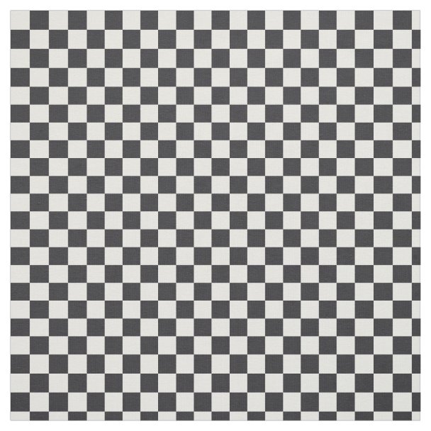 Black and White Checkerboard Pattern Fabric | Zazzle