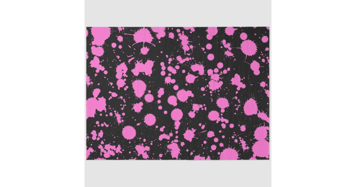 Black and Fuschia Splatter Paint Art Tissue Paper | Zazzle