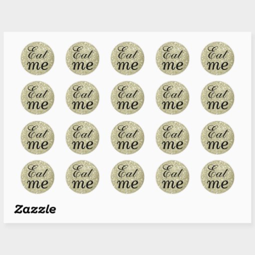 Black and Glittery Gold Eat Me Sticker | Zazzle