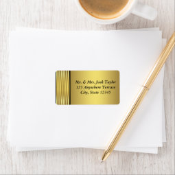 Black and Gold Address Label | Zazzle