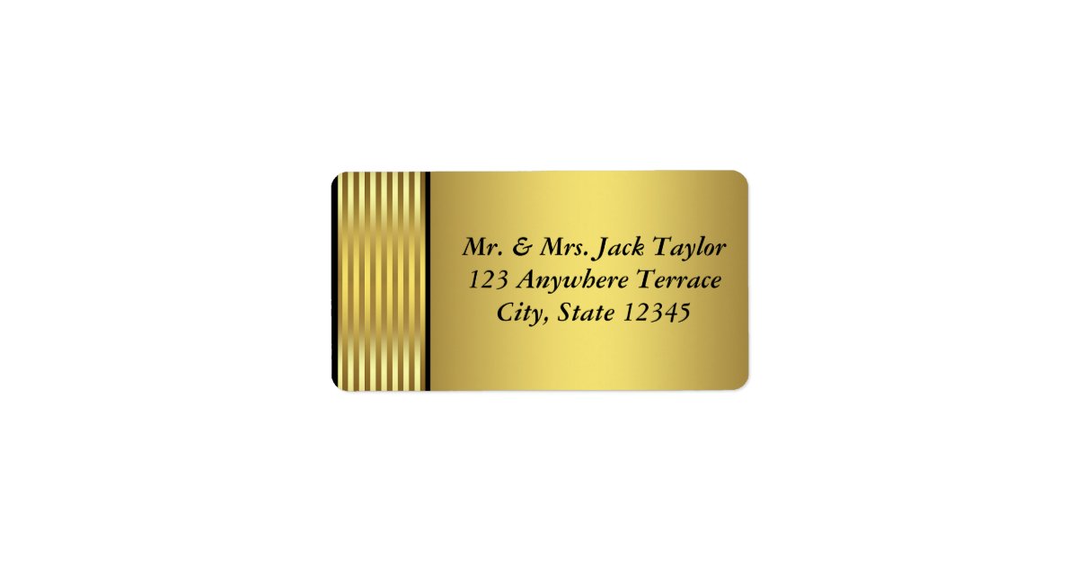 Black and Gold Address Label | Zazzle
