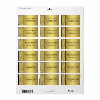 Black and Gold Address Label | Zazzle