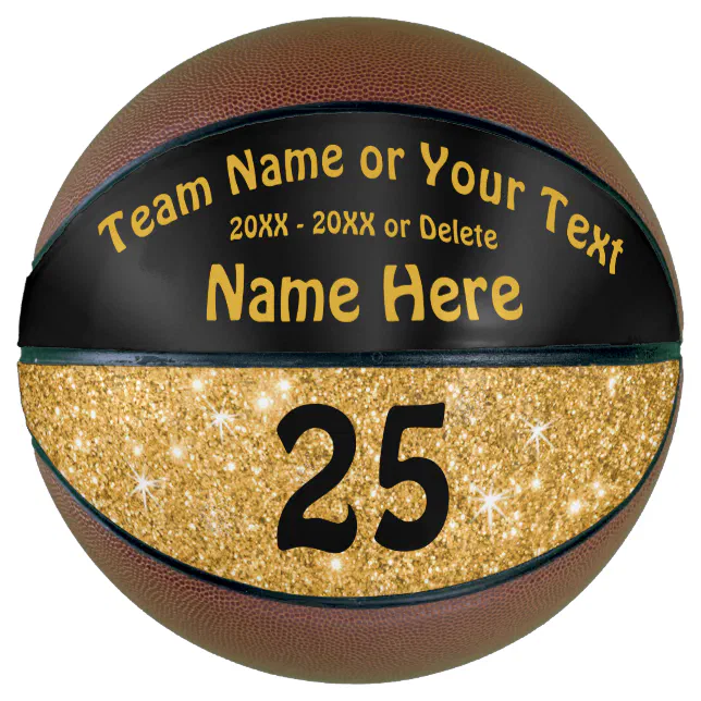 Black and Gold Basketball Personalized for Girls | Zazzle