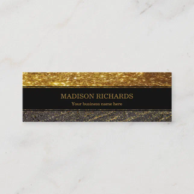 Black and gold calling card | Zazzle