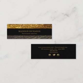 Black and gold calling card | Zazzle