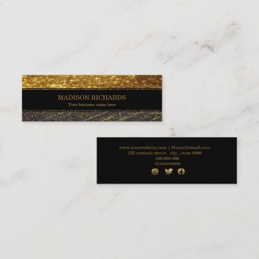 Black and gold calling card | Zazzle