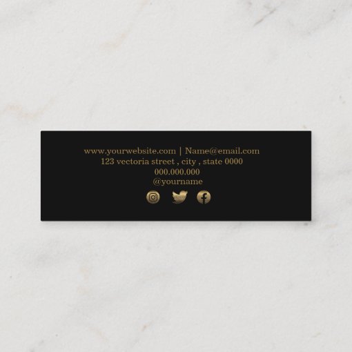 Black and gold calling card | Zazzle