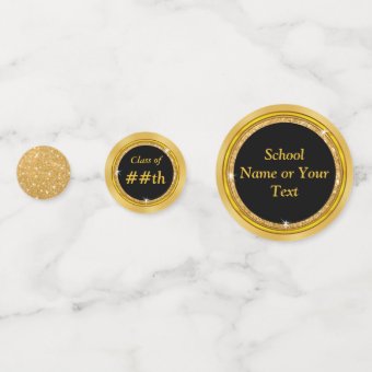 Black and Gold Class Reunion Table Decorations Confetti | Zazzle