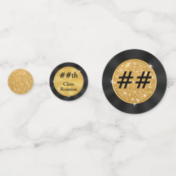 Black and Gold Class Reunion Table Decorations Confetti | Zazzle